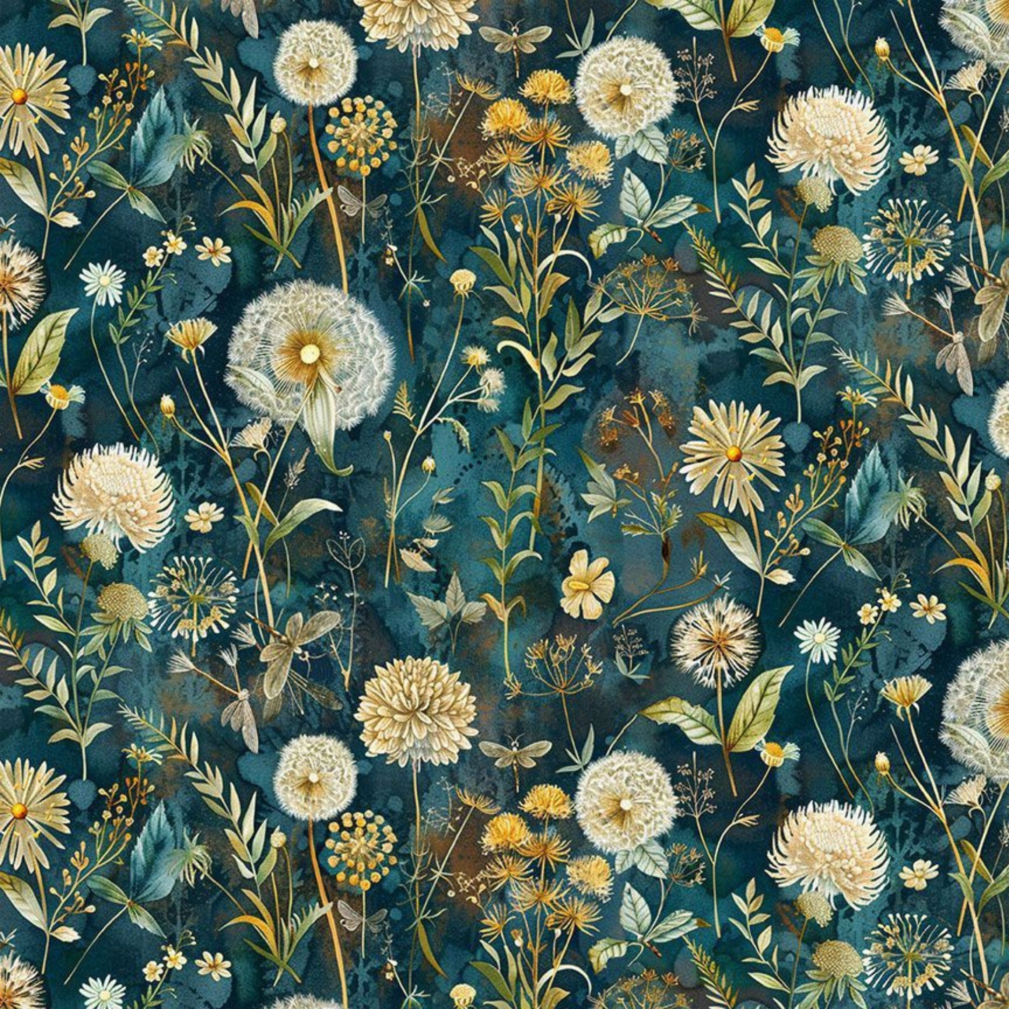 Timeless Treasures – Night Midnight Wild Floral #FLEUR-CD3683 - SMH Craft